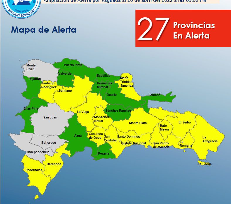COE eleva a 27 las provincias en alerta por incidencia de vaguada – PANORAMA URBANO RD